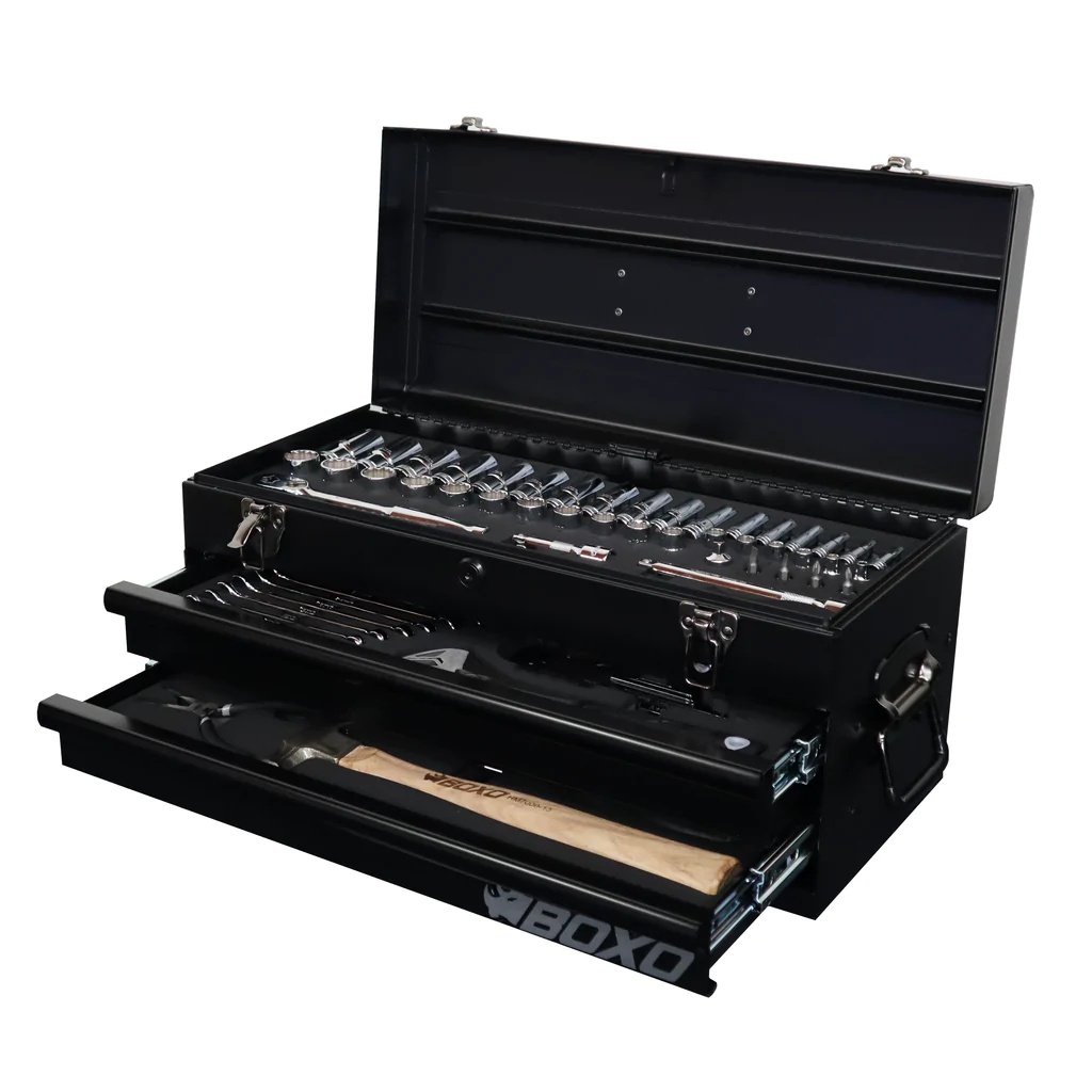 BoxoUSA 113-Piece Metric Tool Set with 2-Drawer Hand Carry Tool Box, M