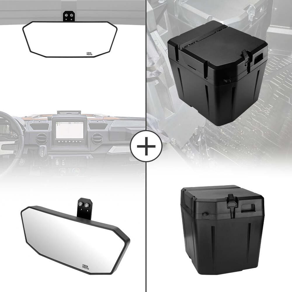 Kemimoto Polaris Ranger XP 1000 Rear View Mirror & Under Seat Storage