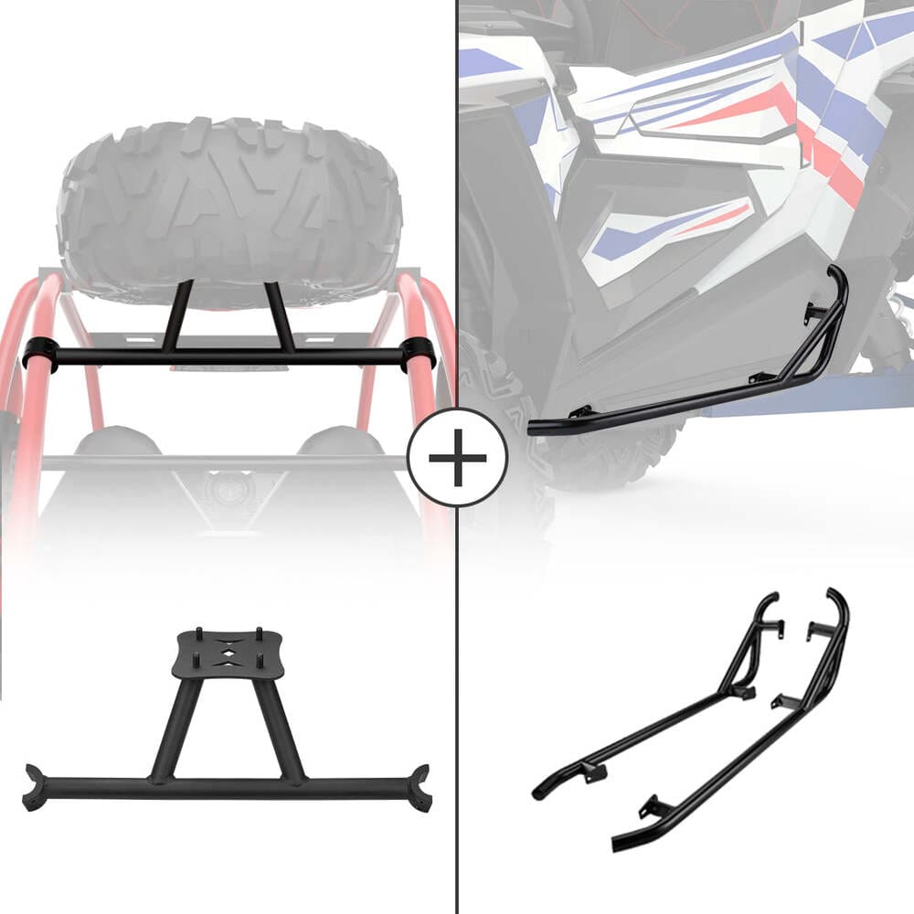 Kemimoto Polaris RZR XP 1000 Spare Tire Carrier Mount & Side Nerf Bars