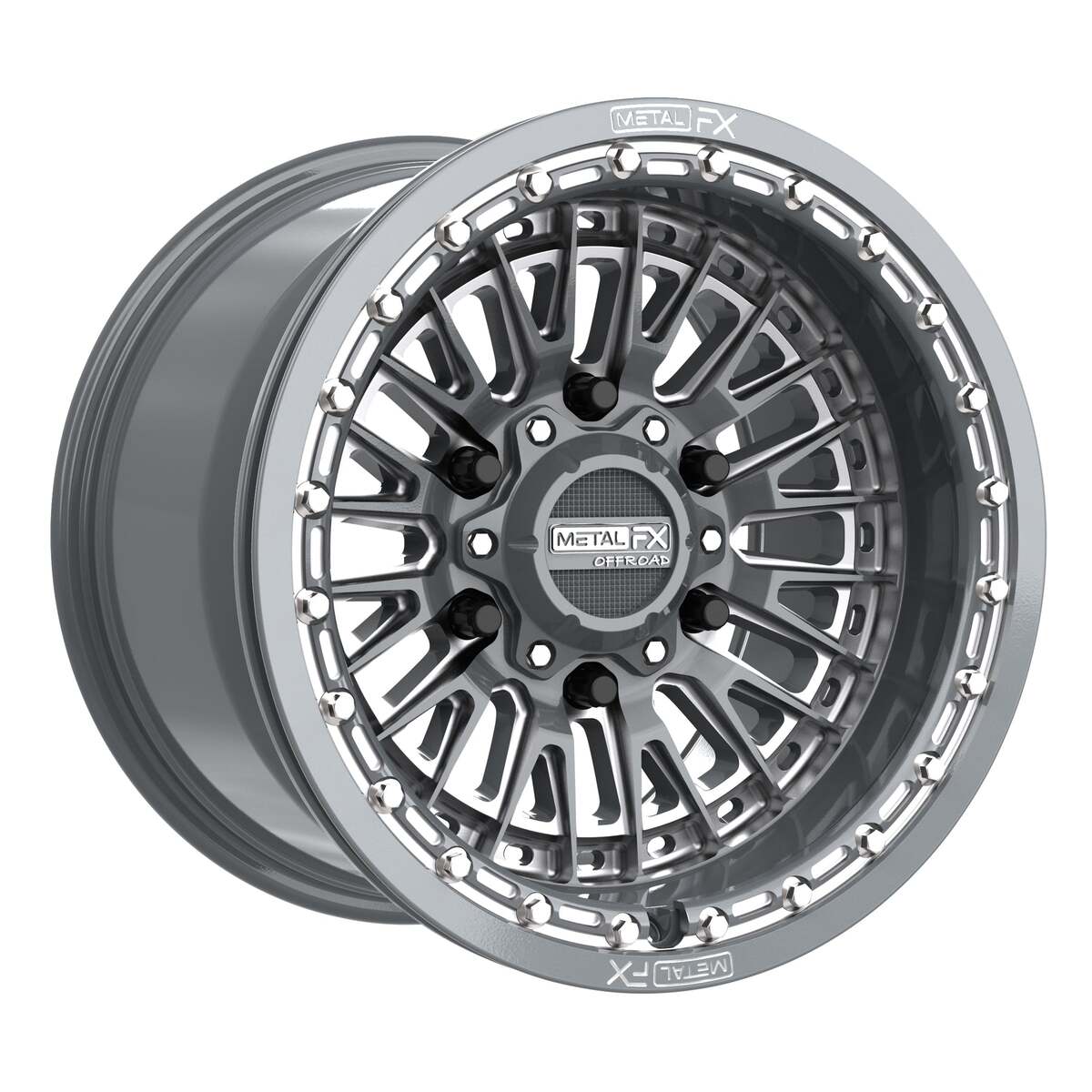 MetalFX Slayer 6R Beadlock (6 Lug) - Gunmetal Contrast Cut
