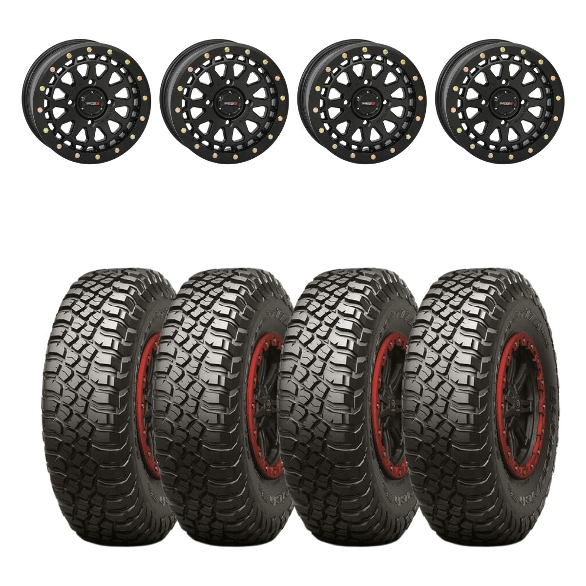 System 3 Matte Black SB-6 Beadlocks & BFGoodrich Mud-Terrain T/A KM3 W
