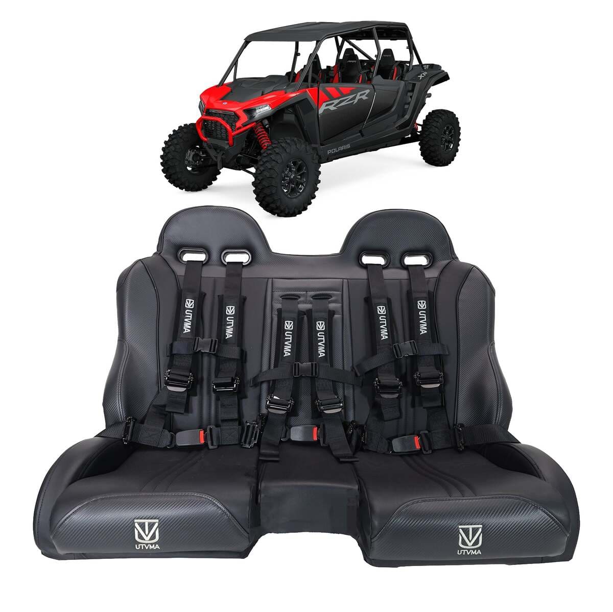 UTVMA '24 Polaris RZR 1000 2 & 4 Seater Front/Rear Bench Seat W Harnes